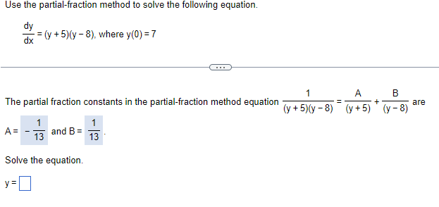 Solved Use the partial-fraction method to solve the | Chegg.com