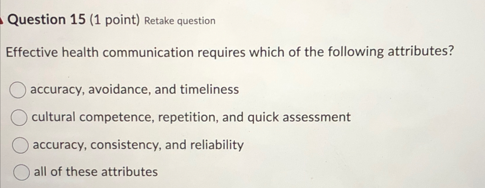 Solved Question 15 (1 ﻿point) ﻿Retake questionEffective | Chegg.com
