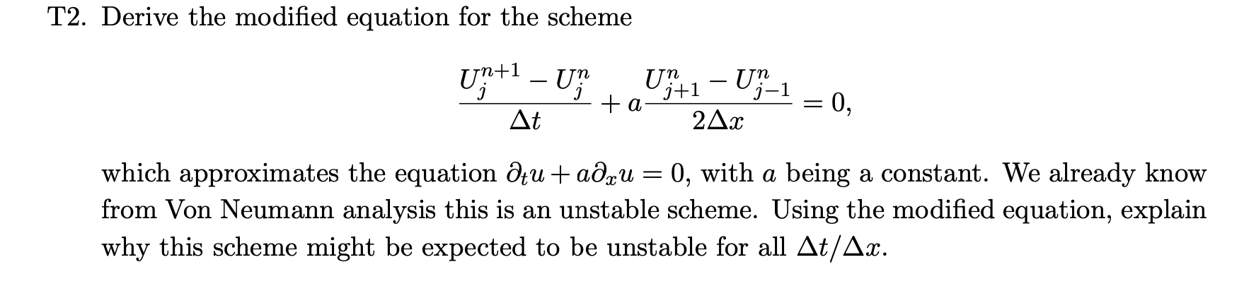 Solved T2. ﻿Derive the modified equation for the | Chegg.com