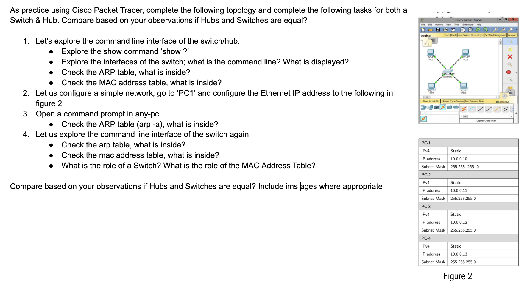 As practice using Cisco Packet Tracer, complete the | Chegg.com