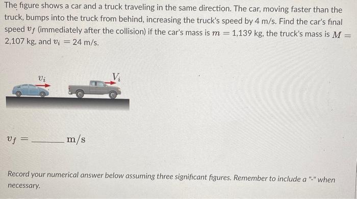 Solved The figure shows a car and a truck traveling in the | Chegg.com