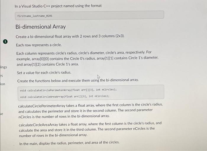 Solved Create a bi-dimensional float array with 2 rows and 3 | Chegg.com