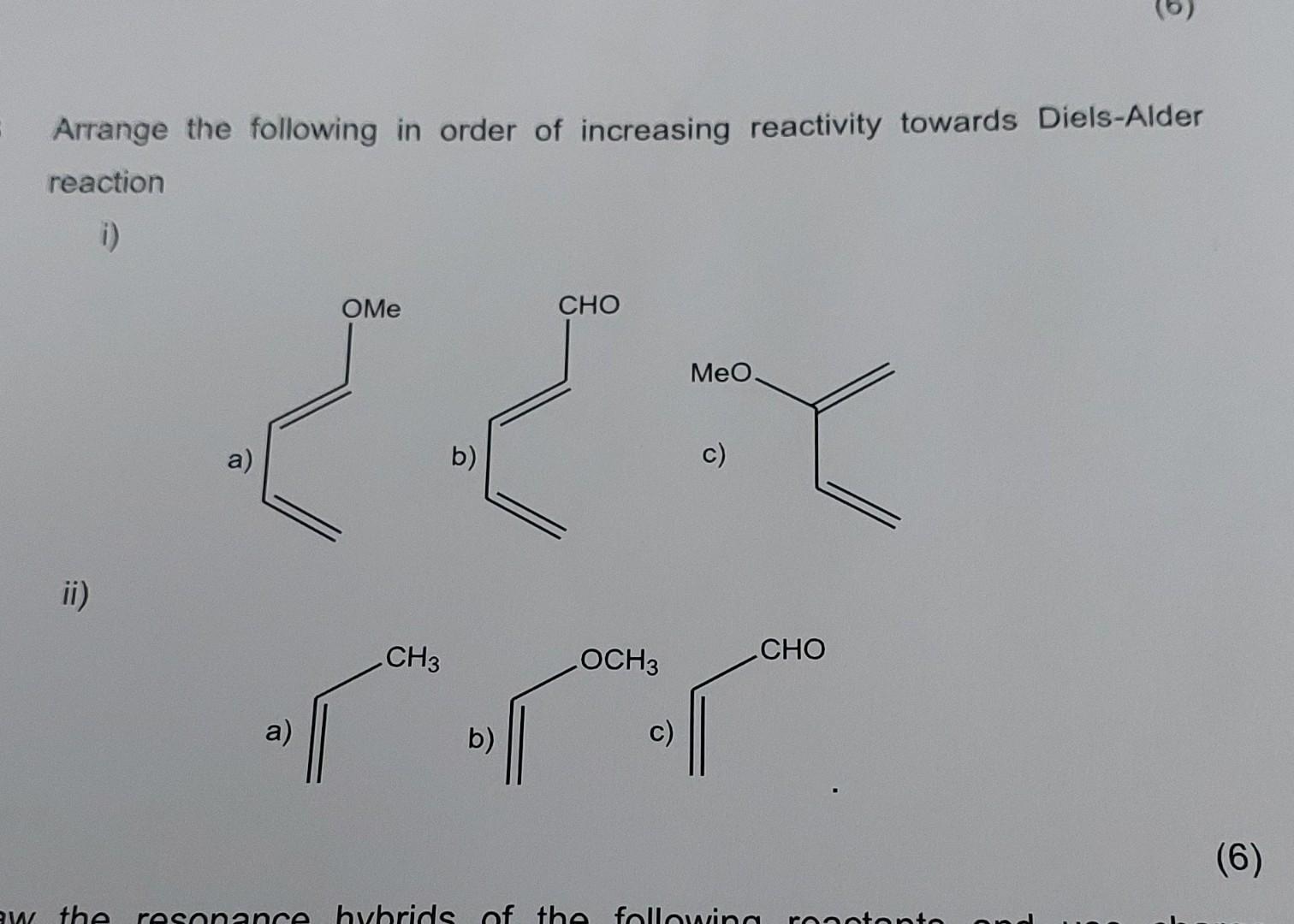 Solved Arrange the following in order of increasing | Chegg.com
