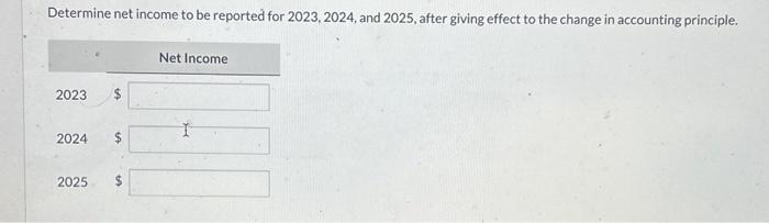 Solved Determine net income to be reported for 2023,2024 , | Chegg.com