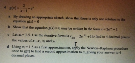 g(x)=2x-1-exa By drawing an appropriate sketch, show | Chegg.com