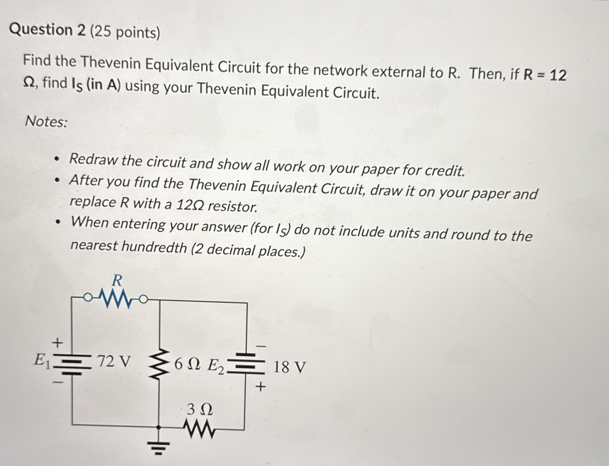 Solved Question 2 (25 ﻿points)Find the Thevenin Equivalent | Chegg.com