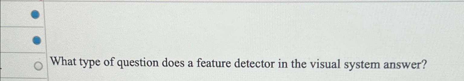 Solved What Type Of Question Does A Feature Detector In The