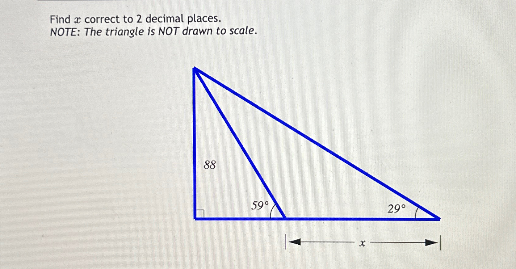 Solved Find x ﻿correct to 2 ﻿decimal places.NOTE: The | Chegg.com