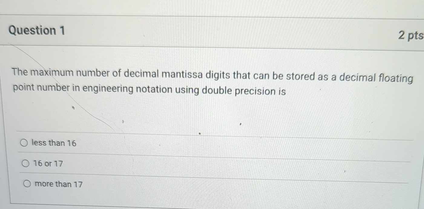 Solved Question 12 ﻿ptsThe maximum number of decimal | Chegg.com
