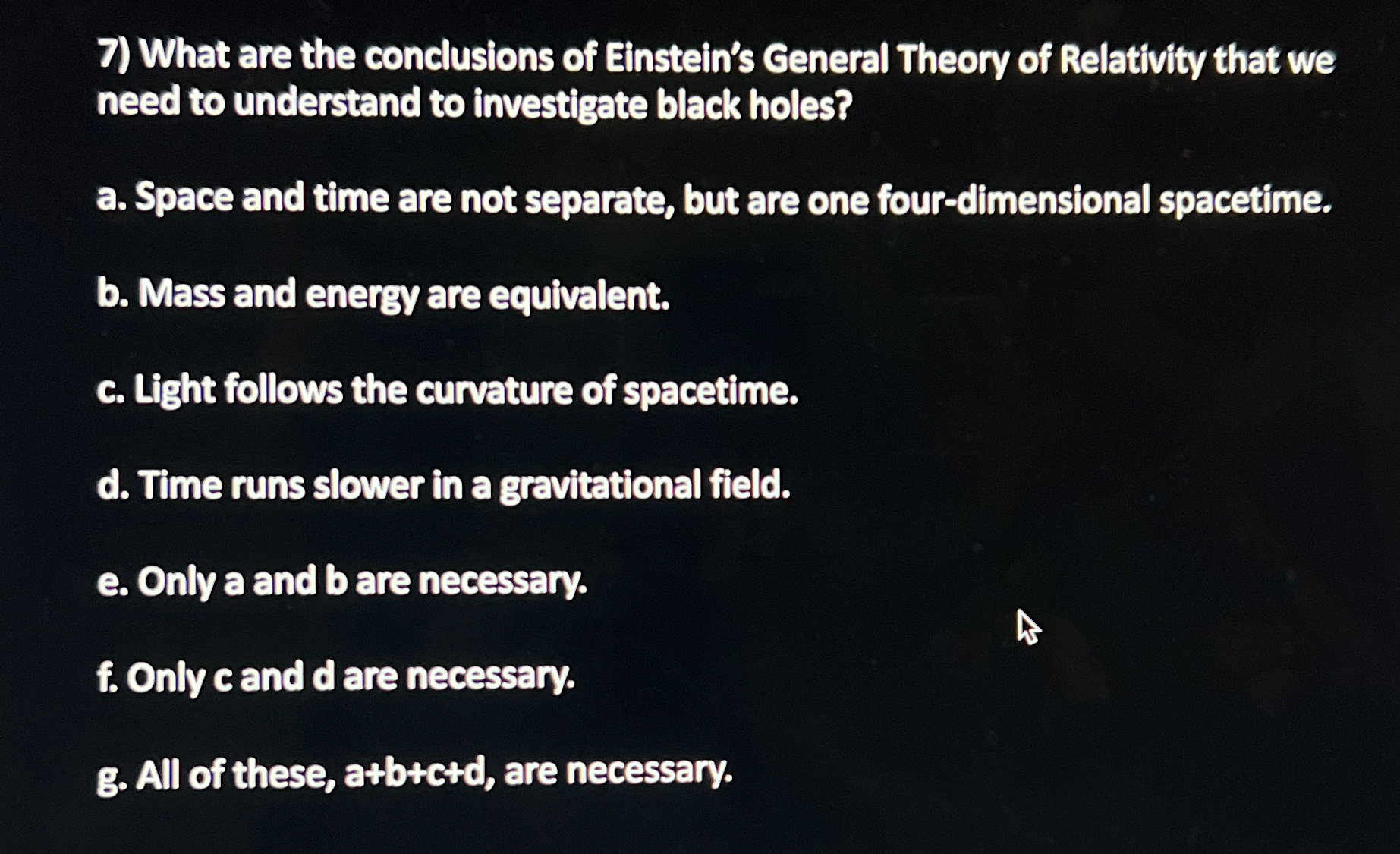 Solved What are the conclusions of Einstein's General Theory | Chegg.com