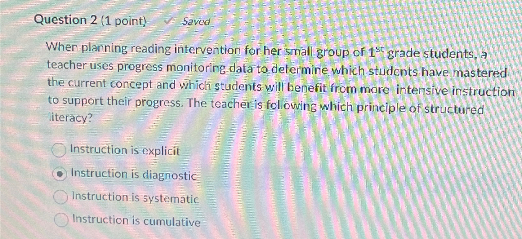 Solved Question 2 (1 ﻿point)SavedWhen planning reading | Chegg.com