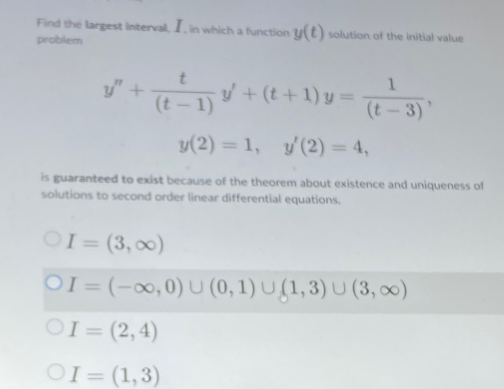 Solved Find the largest interval, I, in which a function | Chegg.com