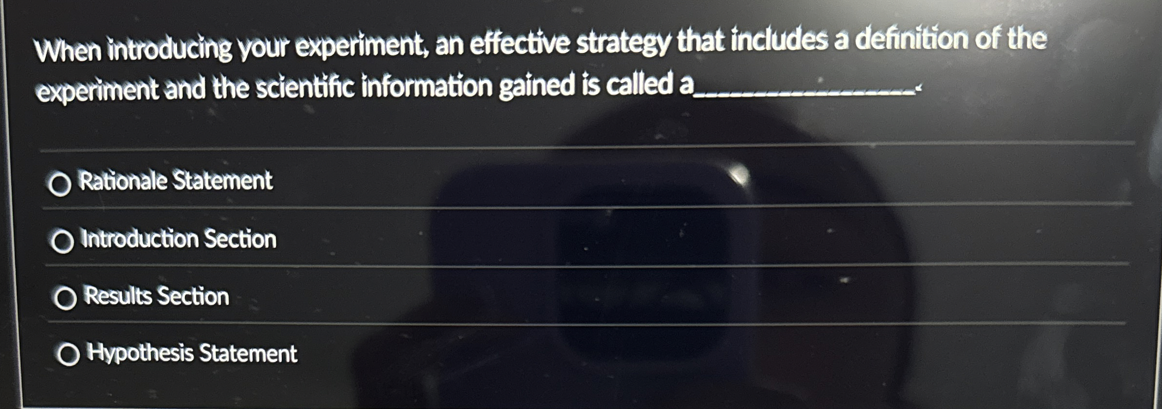 Solved When introducing vour experiment, an effective | Chegg.com