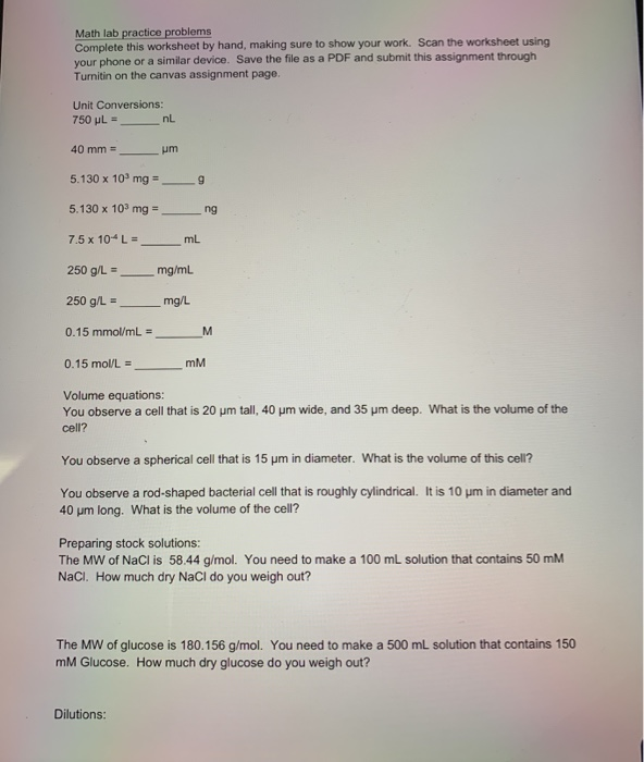 Solved Math lab practice problems Complete this worksheet by | Chegg.com