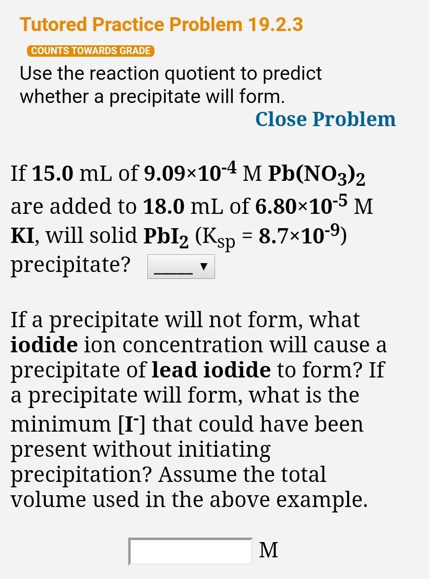 Solved Tutored Practice Problem 19.2.3 COUNTS TOWARDS GRADE | Chegg.com