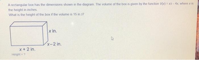Solved A rectangular box has the dimensions shown in the | Chegg.com