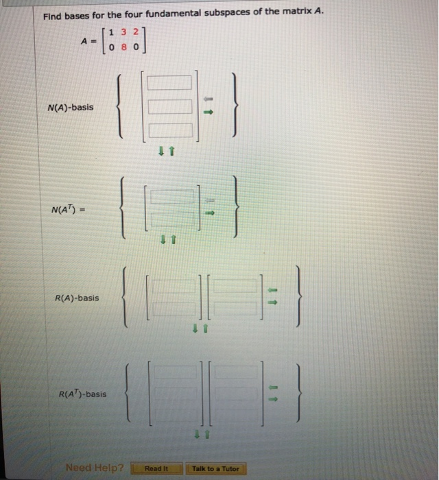 Solved Find bases for the four fundamental subspaces of the | Chegg.com