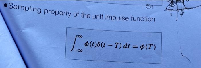 Solved Sampling property of the unit impulse function (3. | Chegg.com
