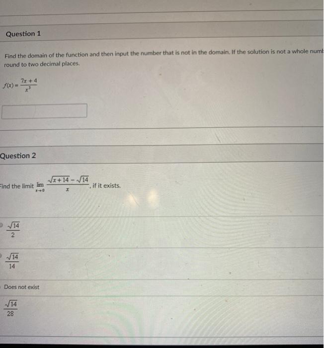 Solved Question 1 Find the domain of the function and then | Chegg.com