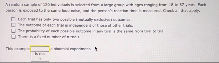 Solved 1. Identifying binomial experiments Aa Aa E For each | Chegg.com