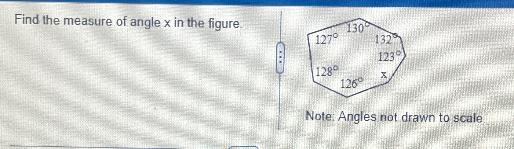 Solved Find the measure of angle x ﻿in the figure.Note: | Chegg.com