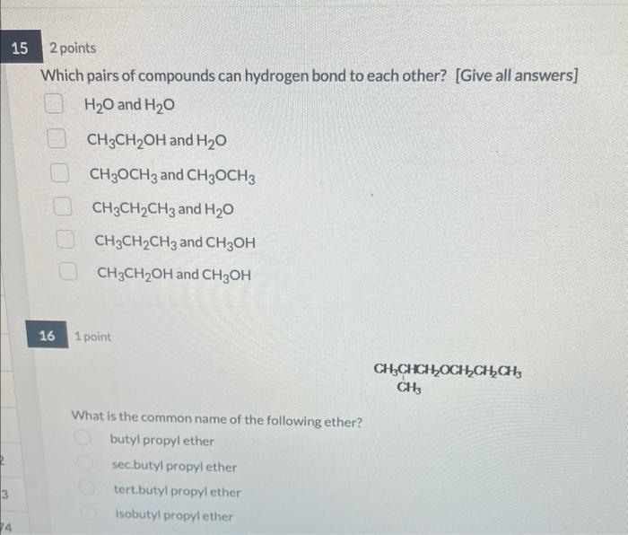 Solved What is the common name of the following ether? | Chegg.com