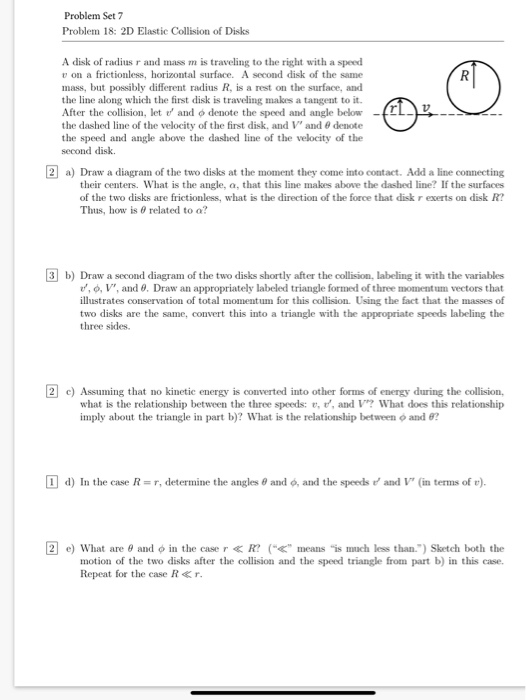 Problem Set 7 Problem 18: 2D Elastic Collision of | Chegg.com