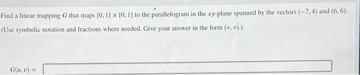 Solved Find a linear mapping \\( G \\) that maps \\( [0,1] | Chegg.com