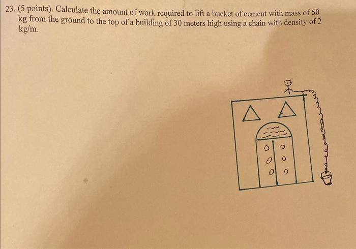 Solved 23. (5 points). Calculate the amount of work required | Chegg.com