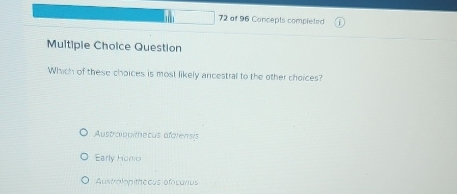 Solved 72 ﻿of 96 ﻿Concepts completedMultiple Cholce | Chegg.com
