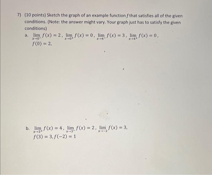 Solved 7) (10 points) Sketch the graph of an example | Chegg.com