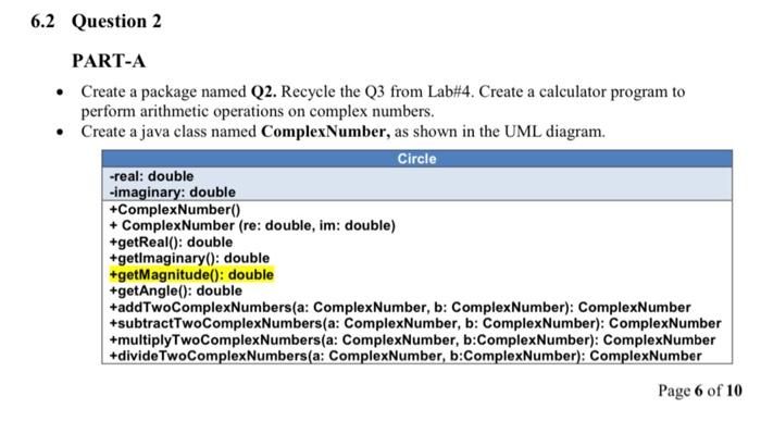 Solved 6.2 Question 2 PART-A • Create a package named Q2. | Chegg.com