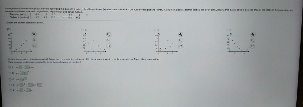 Solved An experiment involves dropping a ball and recording | Chegg.com
