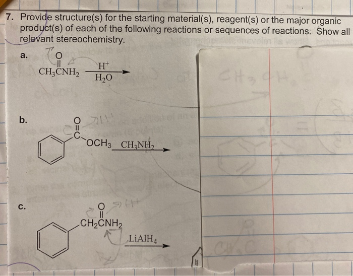 Solved 7. Provide structure(s) for the starting material(s), | Chegg.com