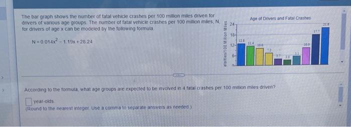 Solved Age of Drivers and Fatal Crashes The bar graph shows | Chegg.com