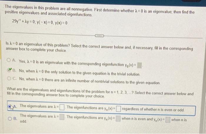 Solved The eigenvalues in this problem are all nonnegative. | Chegg.com