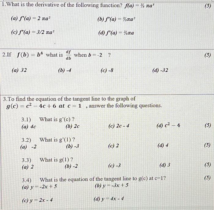 Solved 1.What is the derivative of the following function? | Chegg.com