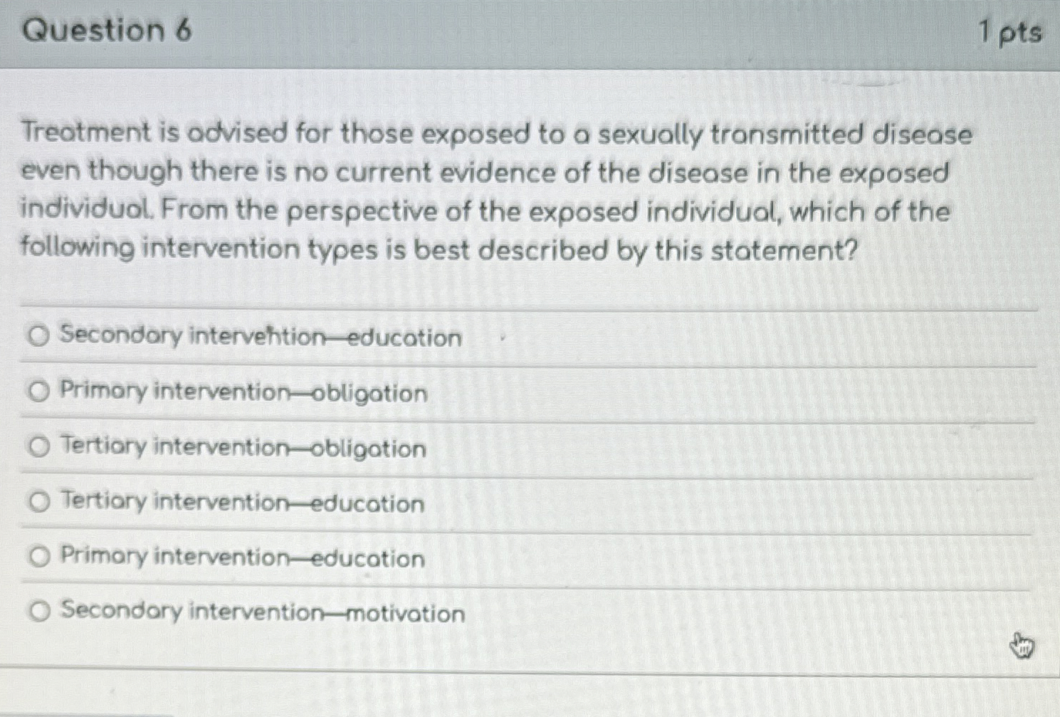 Solved Question 61 ﻿ptsTreatment is advised for those | Chegg.com
