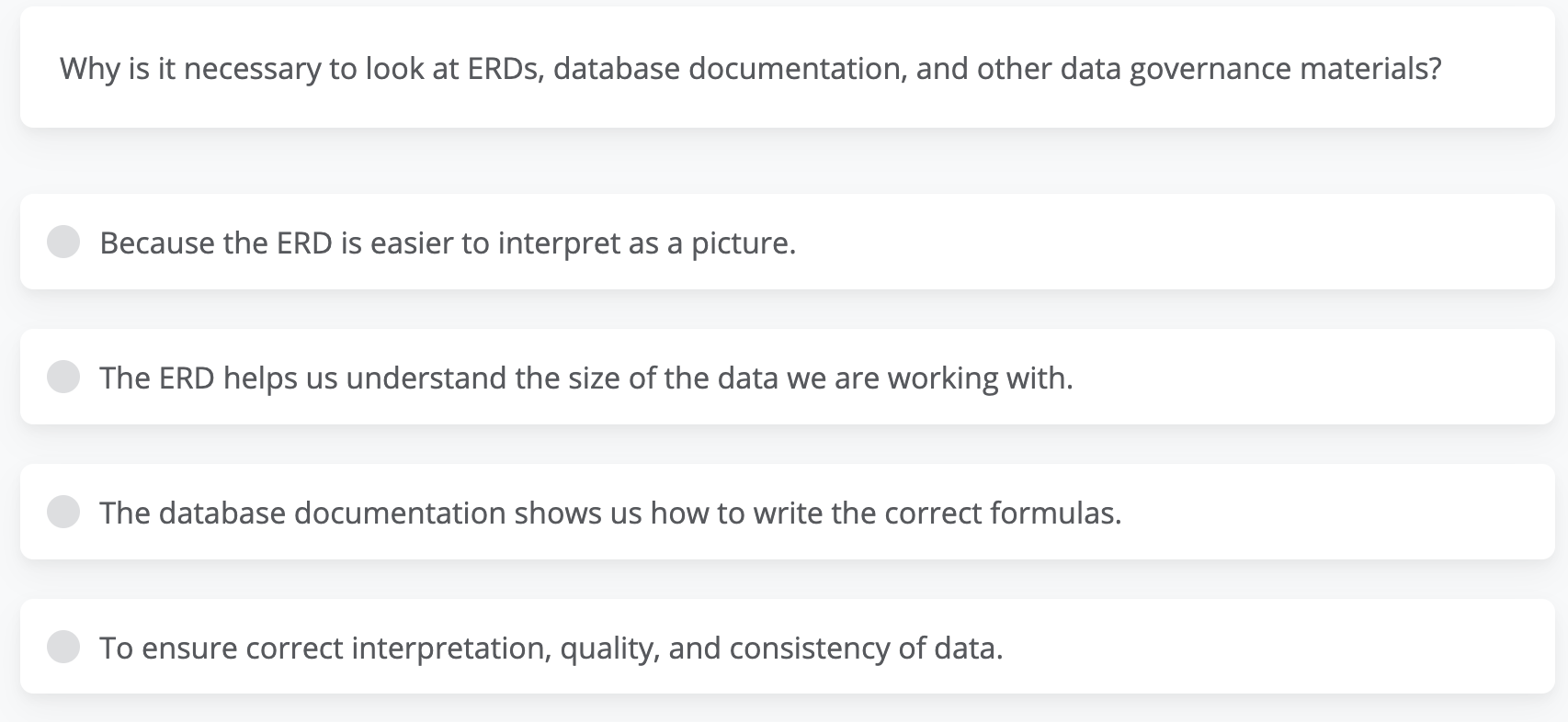 Solved Why is it necessary to look at ERDs, database | Chegg.com