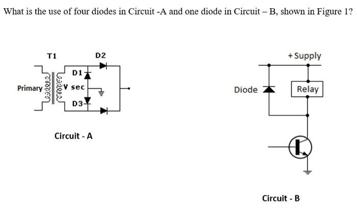 Solved What is the use of four diodes in Circuit - A and one | Chegg.com