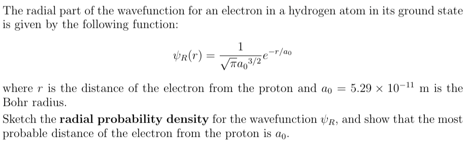 Solved The Radial Part Of The Wavefunction For An Electron