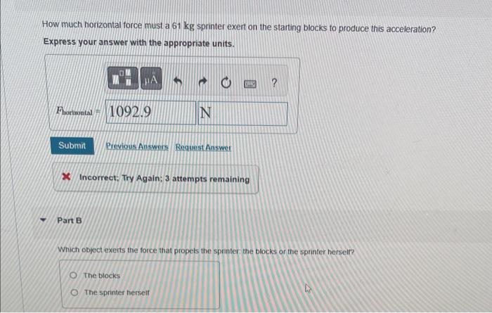 Solved world class sprinters can accelerate out of the | Chegg.com