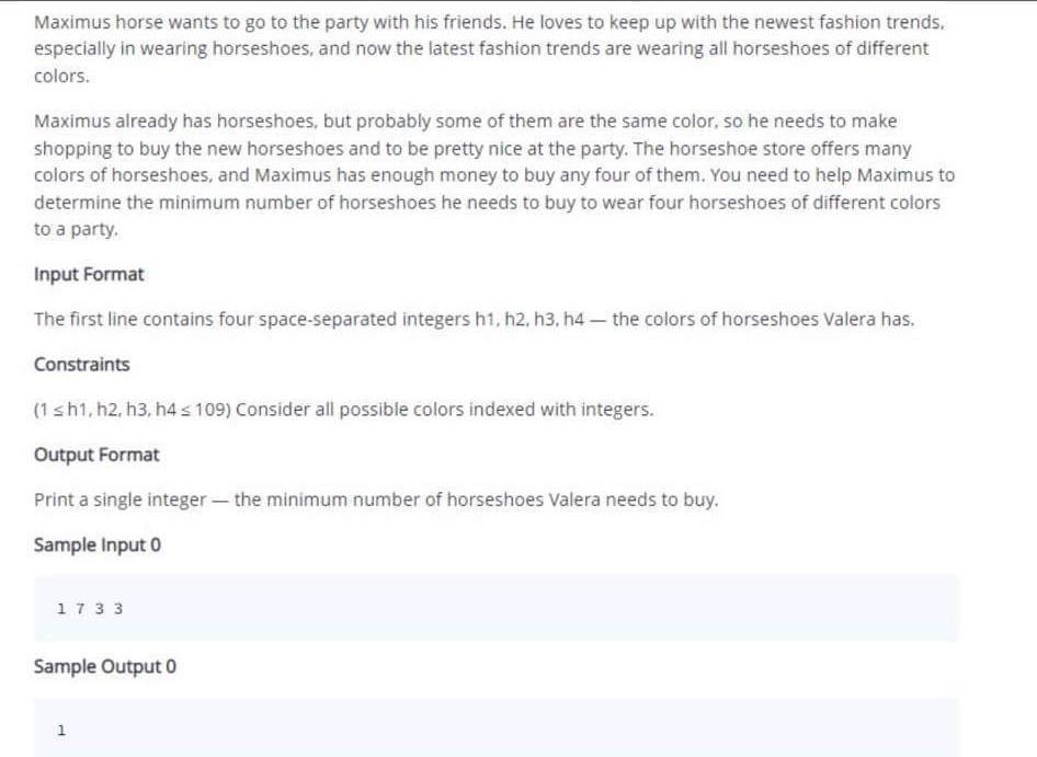 Solved Maximus horse wants to go to the party with his | Chegg.com