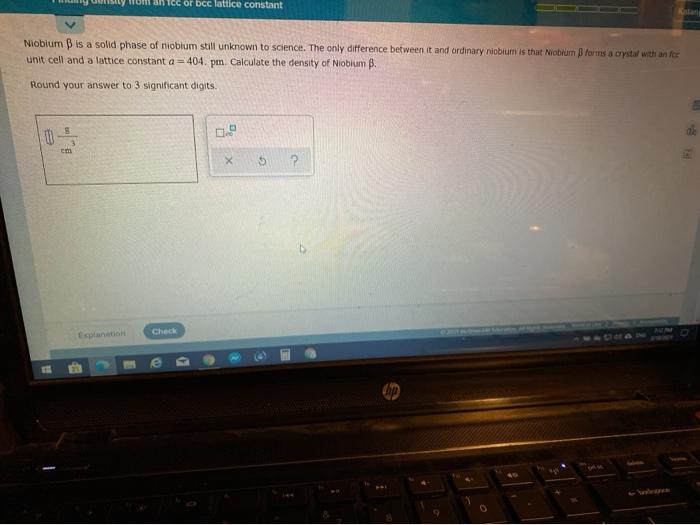 Solved an ice or bcc lattice constant Niobium B is a solid | Chegg.com