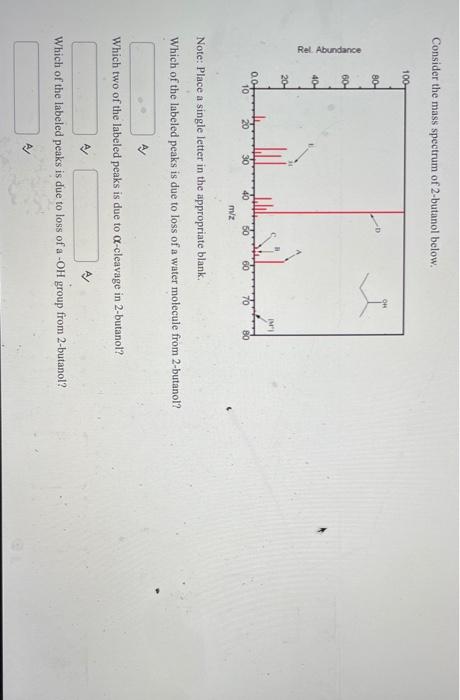 Solved Consider the mass spectrum of 2-butanol below. 100- | Chegg.com