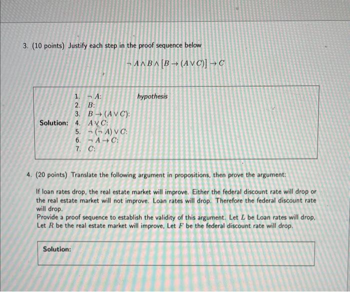 3. ( 10 points) Justify each step in the proof | Chegg.com