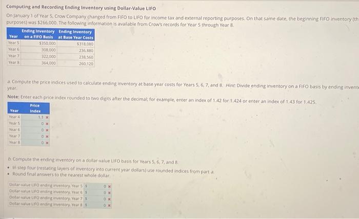 Solved Computing and Recording Ending Inventory using | Chegg.com