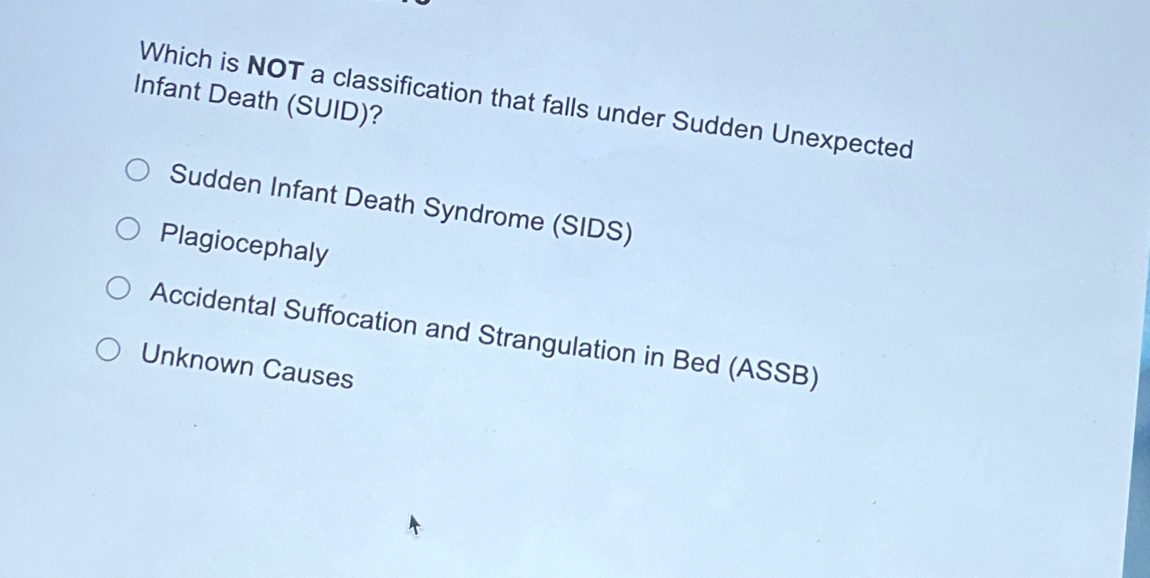 Solved Which is NOT a classification that falls under Sudden | Chegg.com