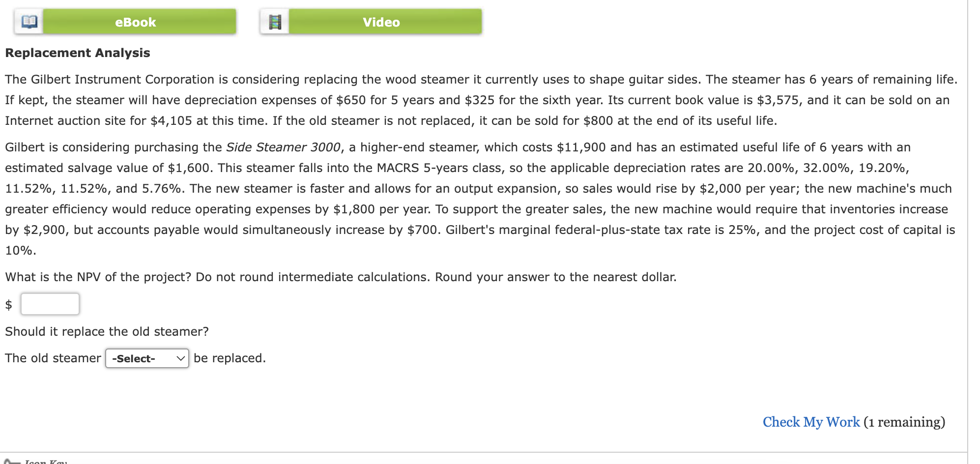 Solved Replacement AnalysisThe Gilbert Instrument | Chegg.com