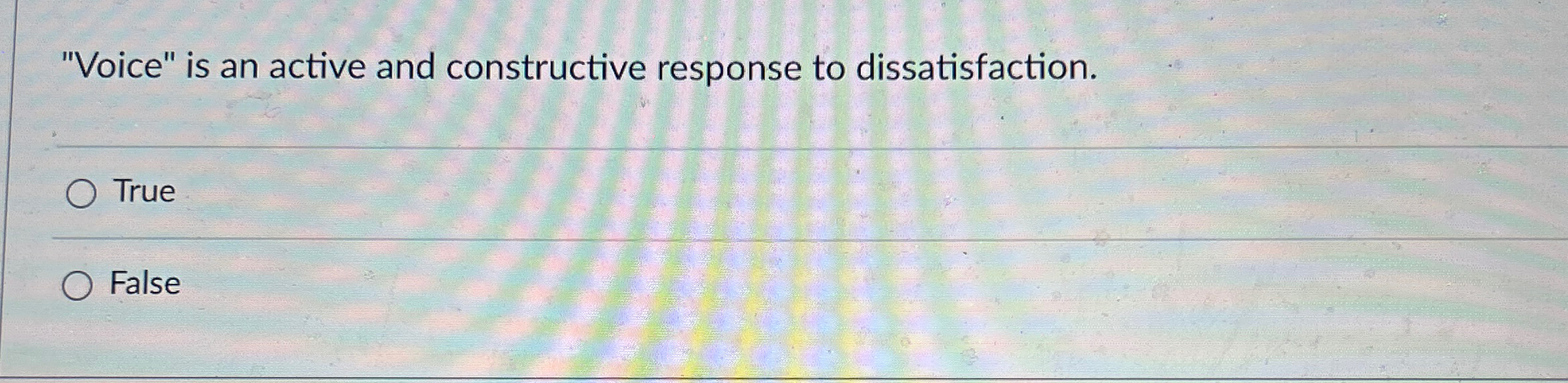 Solved "Voice" is an active and constructive response to | Chegg.com